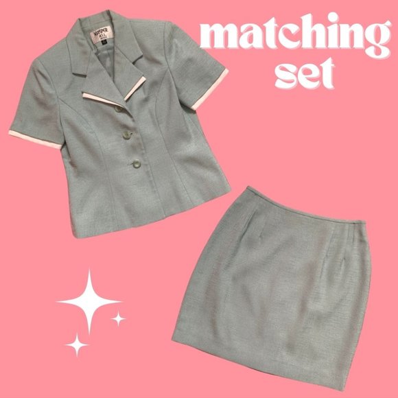 Vintage | Skirts | Vintage Coord Kasper Asl Matching Short Sleeve ...